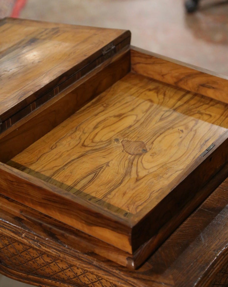 19th Century French Mahogany Marquetry Book-Form Decorative Bible Box ...