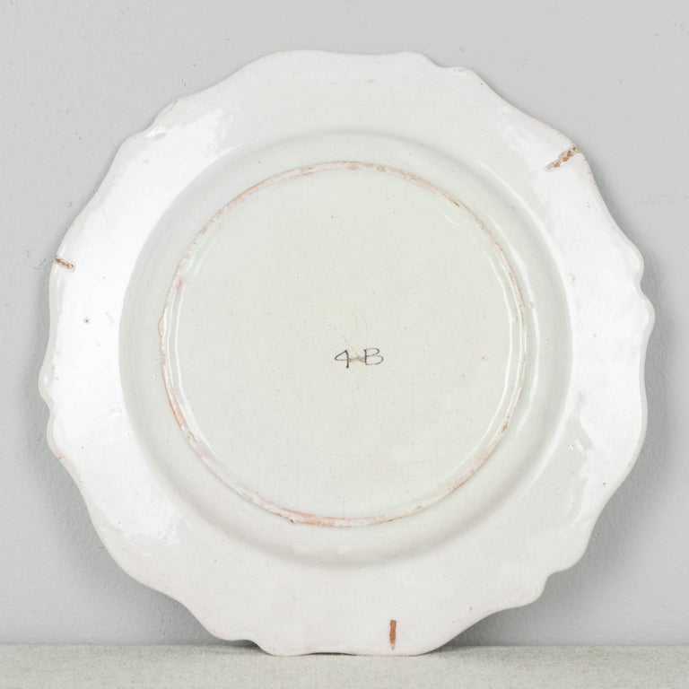 19th Century French Malicorne Faience Plate For Sale at 1stDibs