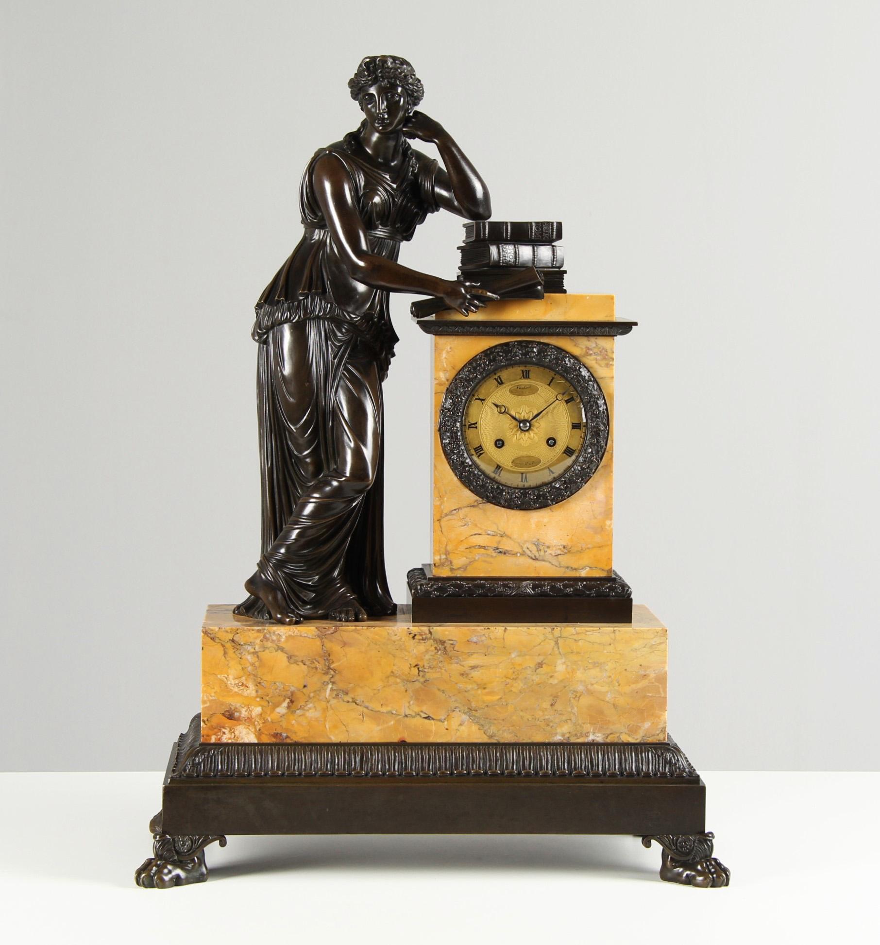 19th Century French Mantel Clock, Allegory Of Study, Paris circa 1830 ...