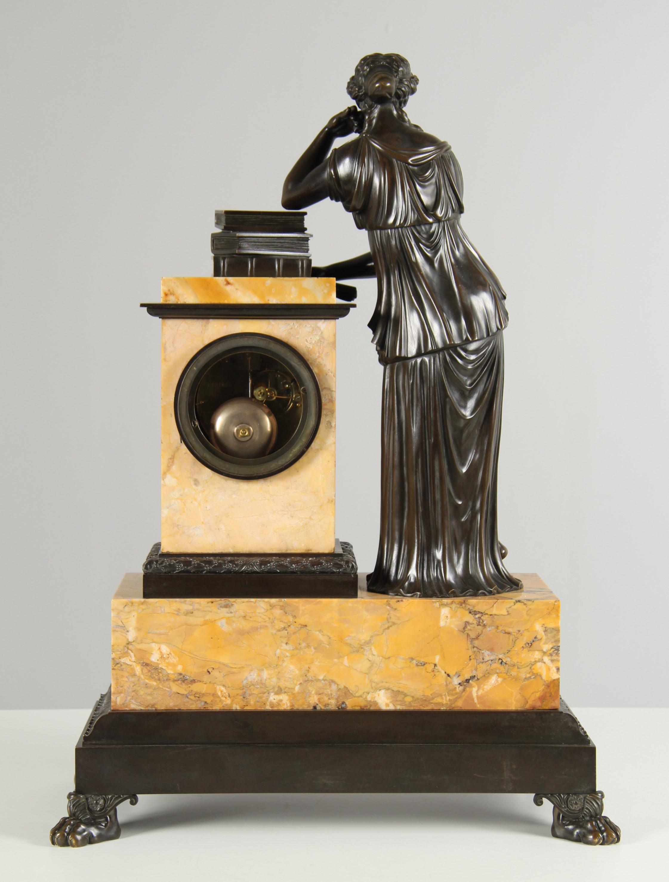 19th Century French Mantel Clock, Allegory Of Study, Paris circa 1830 ...