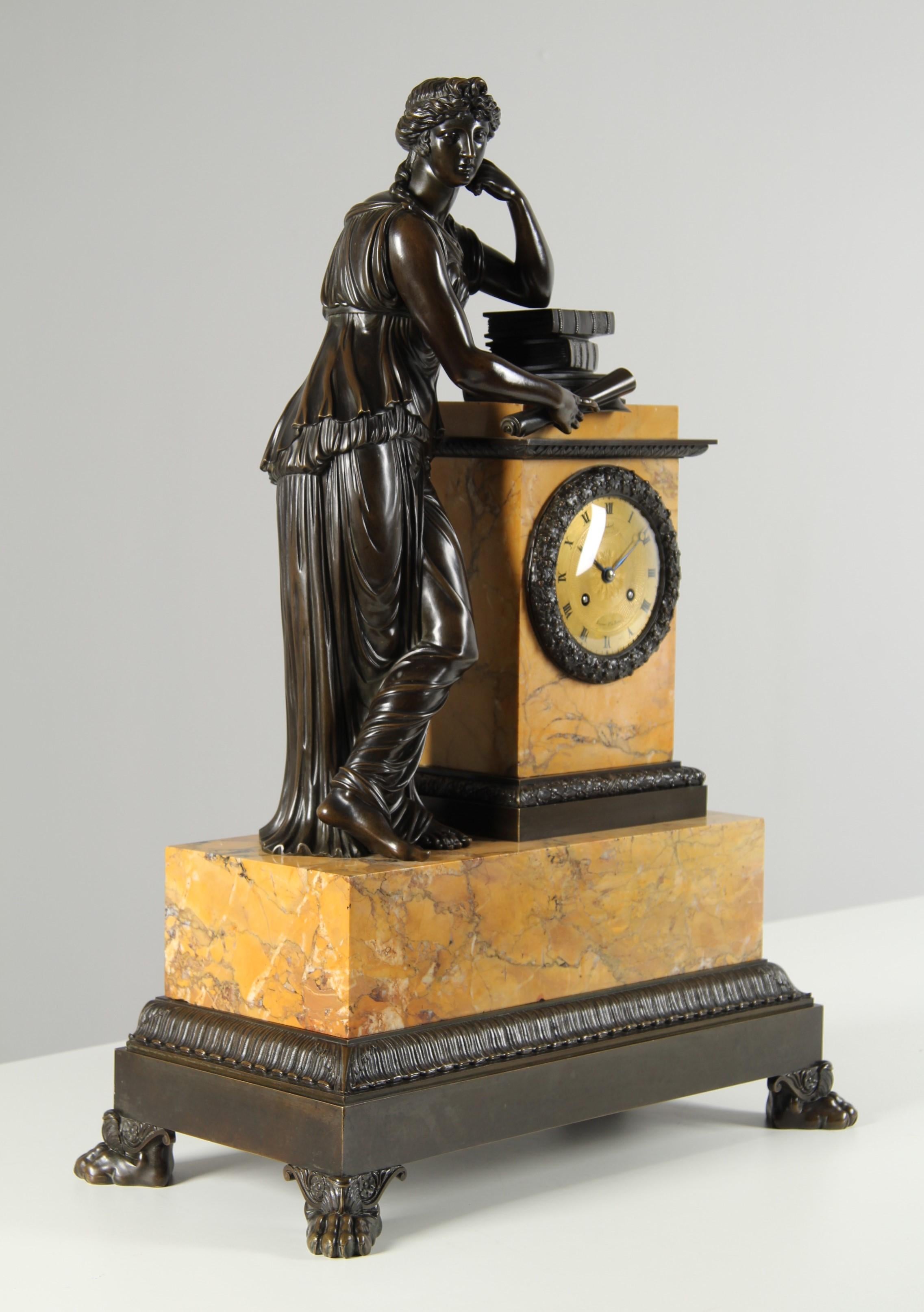 19th Century French Mantel Clock, Allegory Of Study, Paris circa 1830 ...
