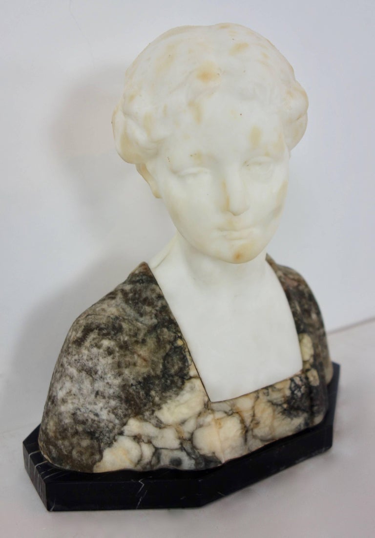 19th Century French Marble Bust of a Young Woman at 1stDibs