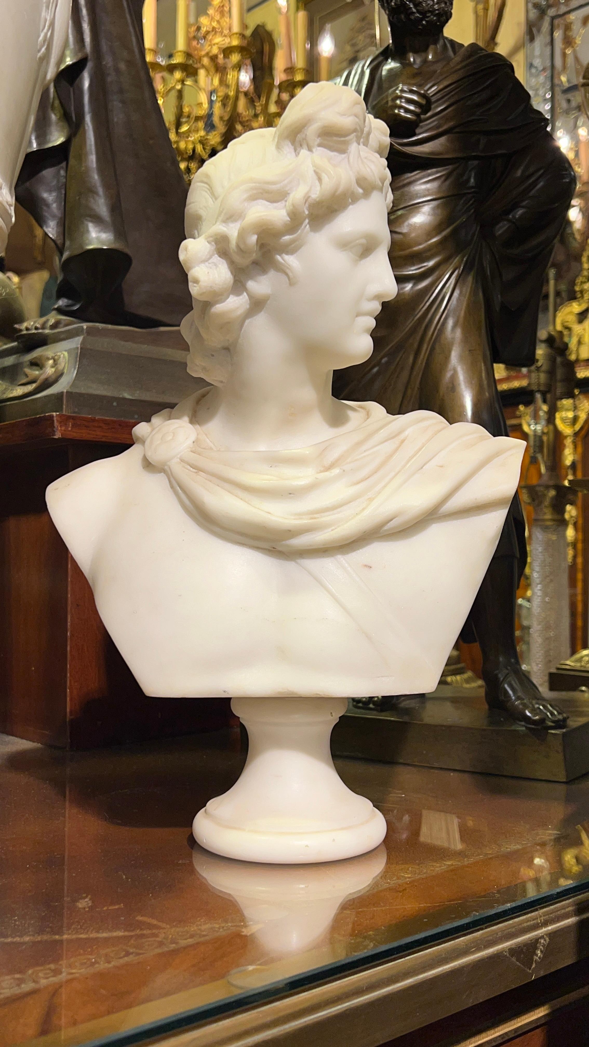 19th Century French Marble Bust of Apollo After the Ancient For Sale at ...
