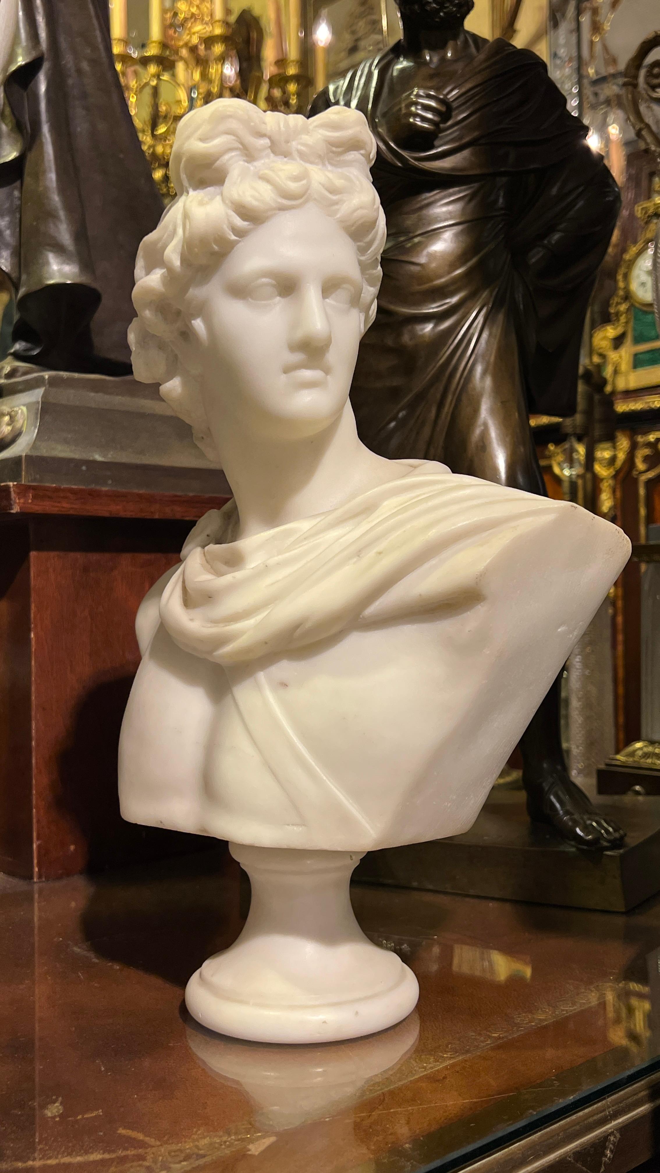 19th Century French Marble Bust of Apollo After the Ancient For Sale at ...