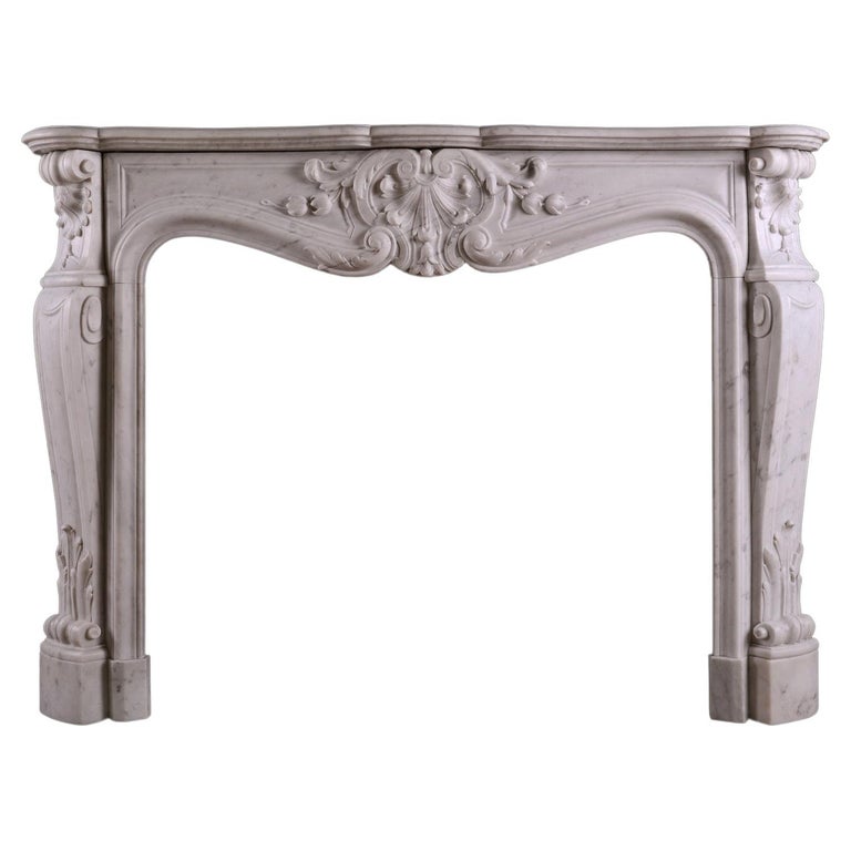 19th Century French Marble Fireplace in the Louis XV Manner at 1stDibs