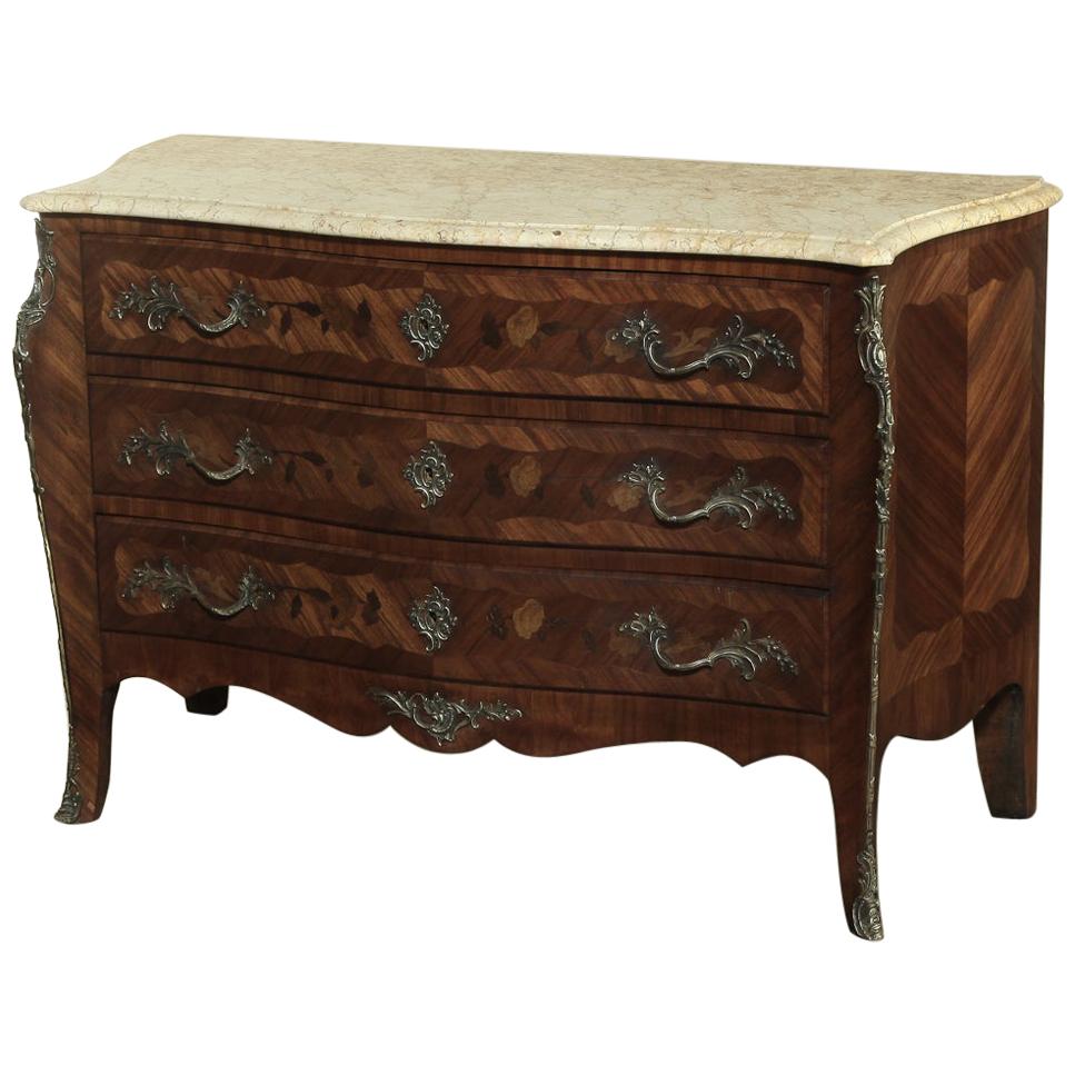 19th Century French Serpentine Front Rococo Commode For Sale at 1stDibs
