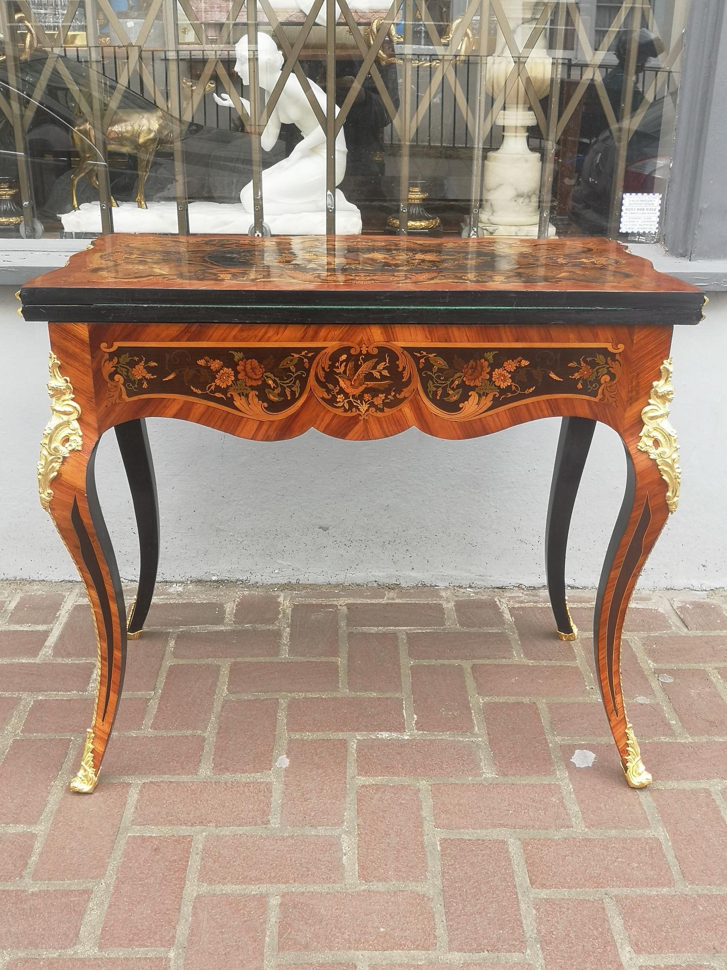 19th Century French Marquetry Card Table For Sale at 1stDibs