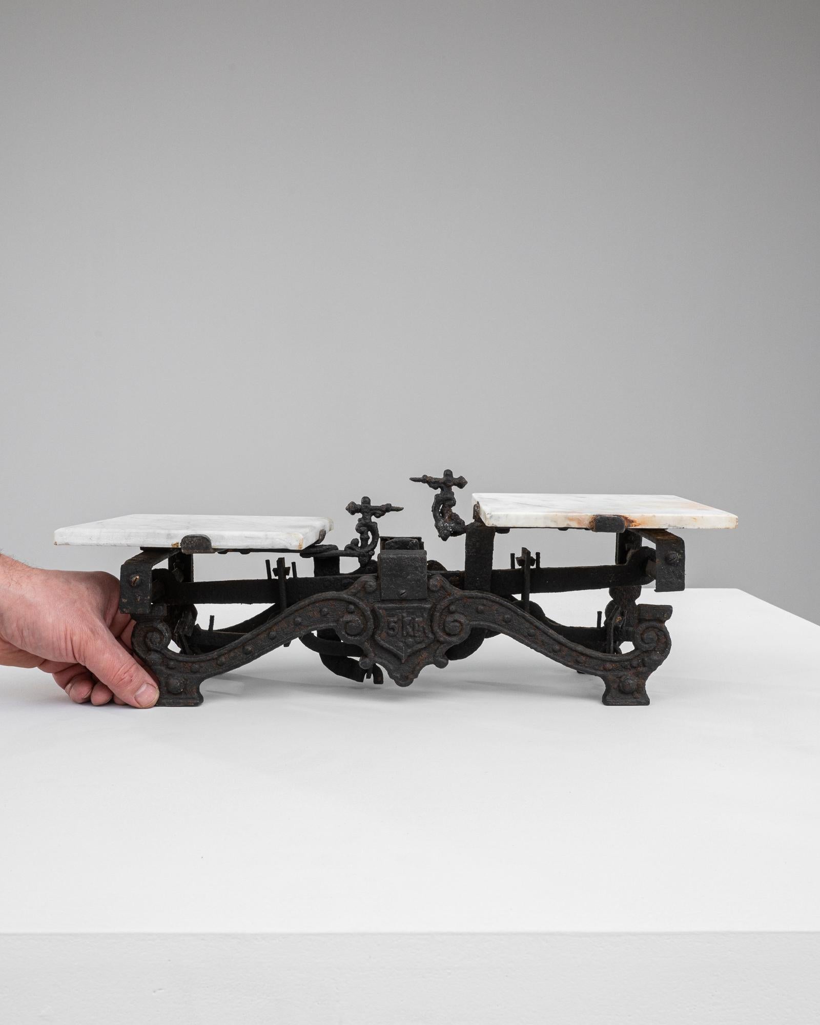 19th Century French Metal and Marble Scale For Sale at 1stDibs