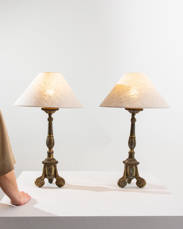 19th Century French Metal Table Lamps, a Pair For Sale at 1stDibs