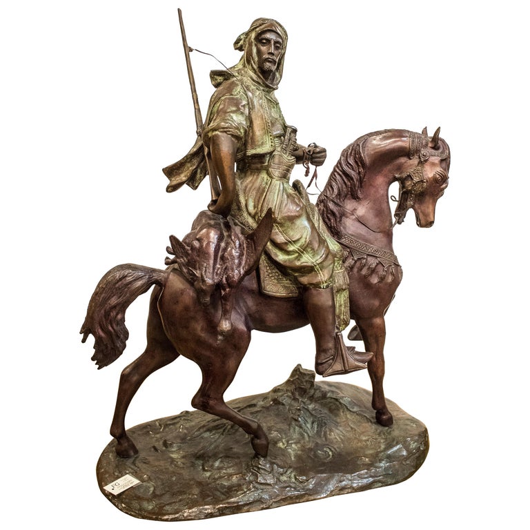 19th Century French Mid-Brown Color Alfred Barye Bronze Sculpture at ...