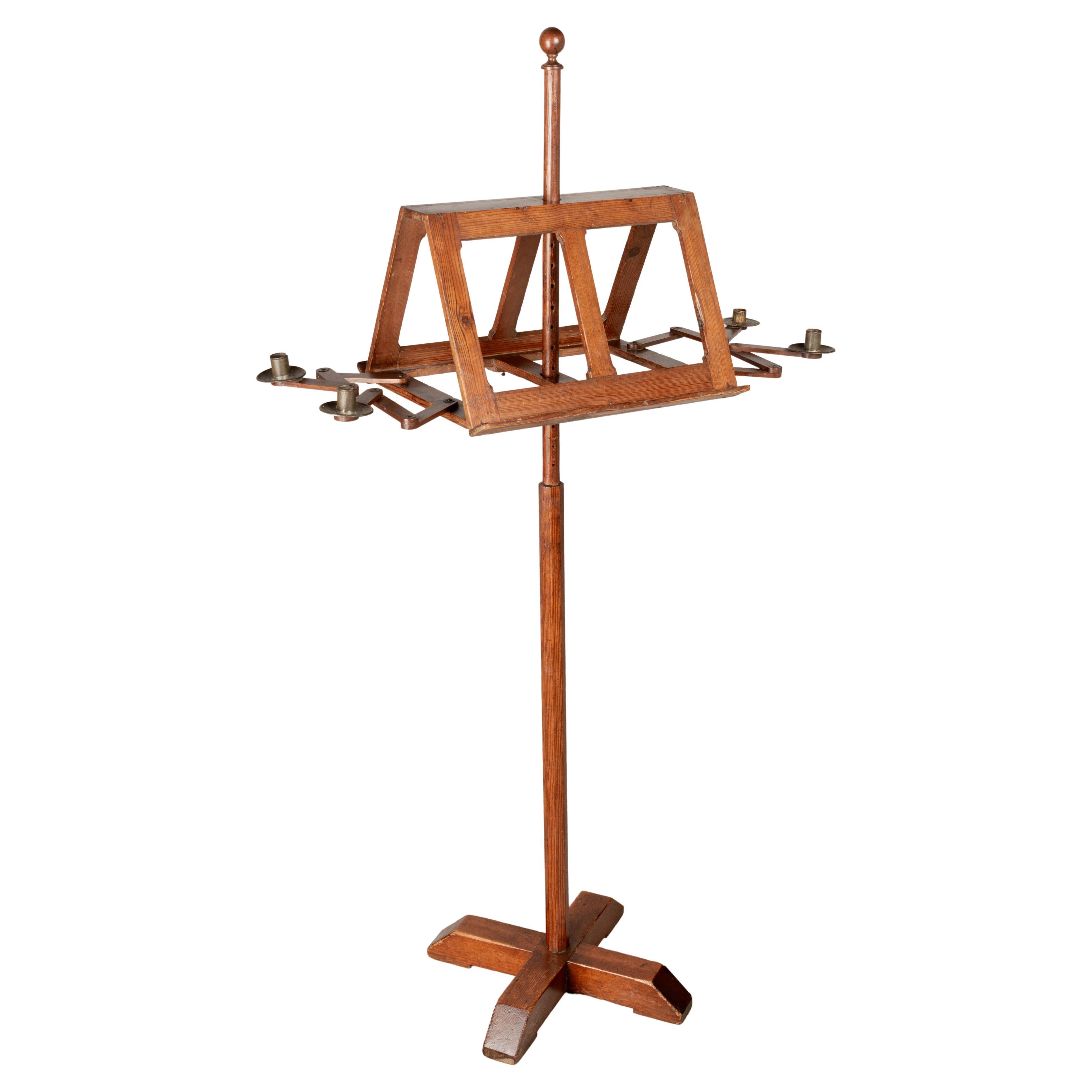 19th Century French Forged Iron Music Stand Lectern with Fleur-de-Lys ...