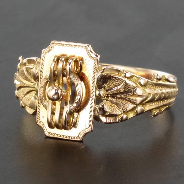 19th Century French Napoleon III 18 Karat Rose Gold Promise Engagement ...