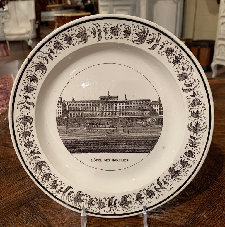 19th Century French Napoleon III Black and White Paris Scenes Plates ...