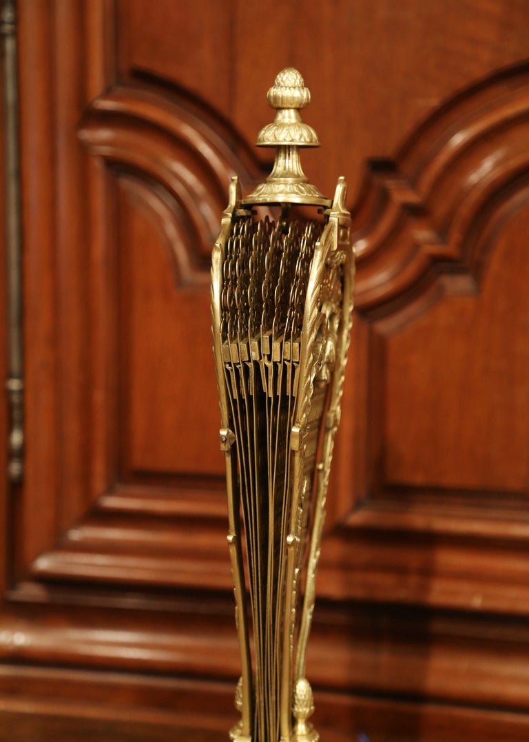 19th Century French Napoleon III Bronze and Brass Fan Shaped Fireplace ...
