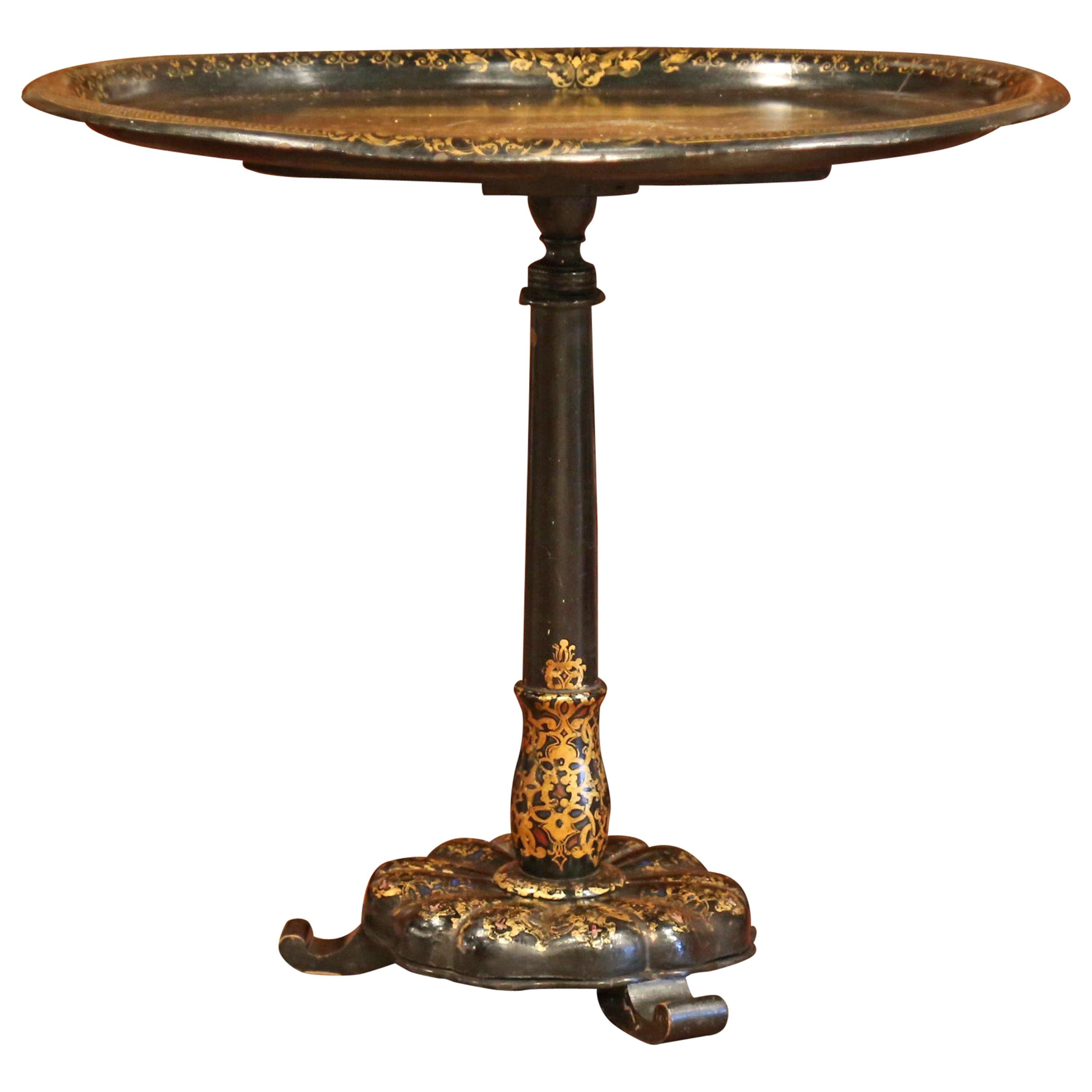 19th Century French Napoleon III Walnut and Brass Étagère with Red ...