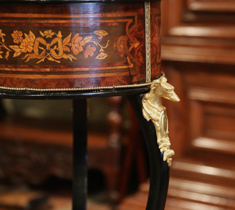 19th Century, French Napoleon III Inlay Rosewood and Brass Mounts Plant ...