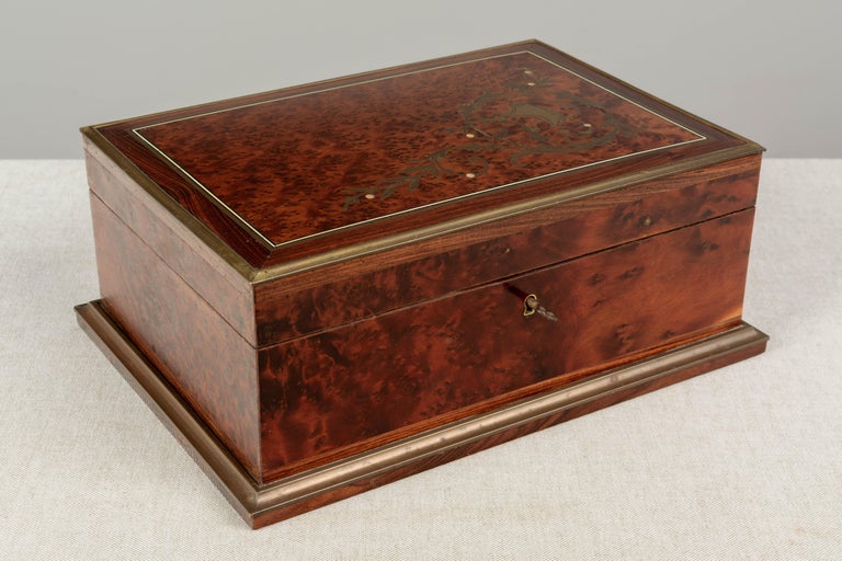 19th Century French Napoleon III Marquetry Sewing Box For Sale at 1stDibs