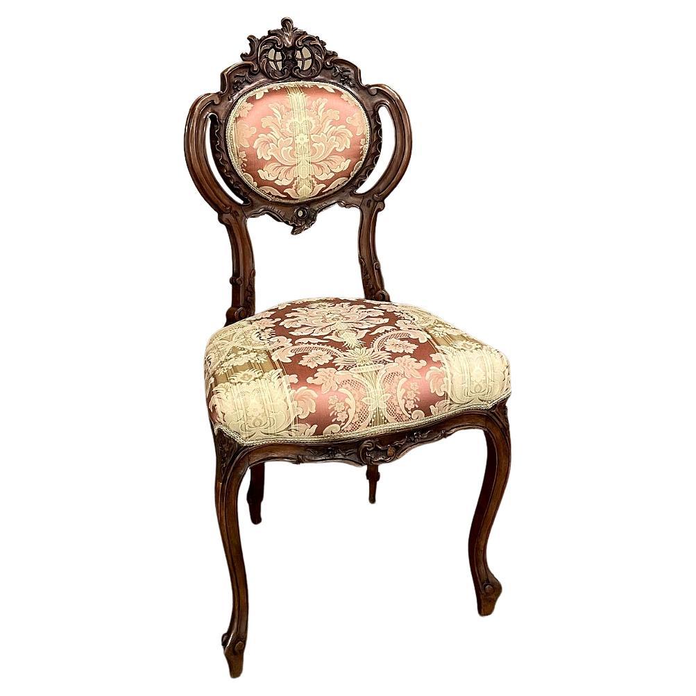 Charming Napoleon III Period Chair, in Blackened Pear and Velvet For ...