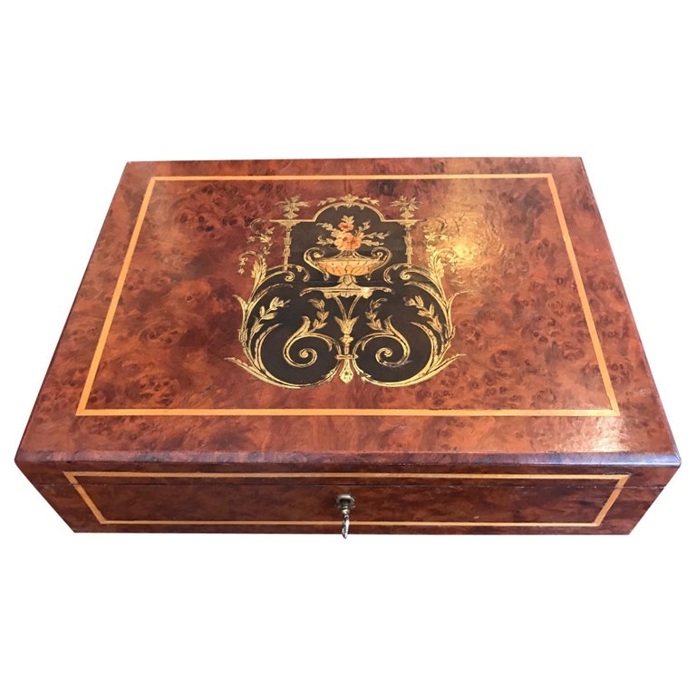 19th Century French Napoleon III Walnut Mail Case, 1870s at 1stDibs