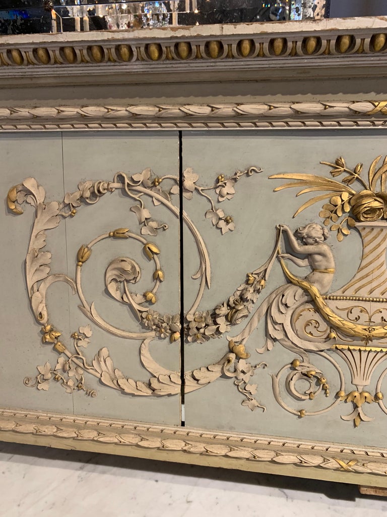 19th Century French Neoclassical Carved and Painted Panel For Sale at ...