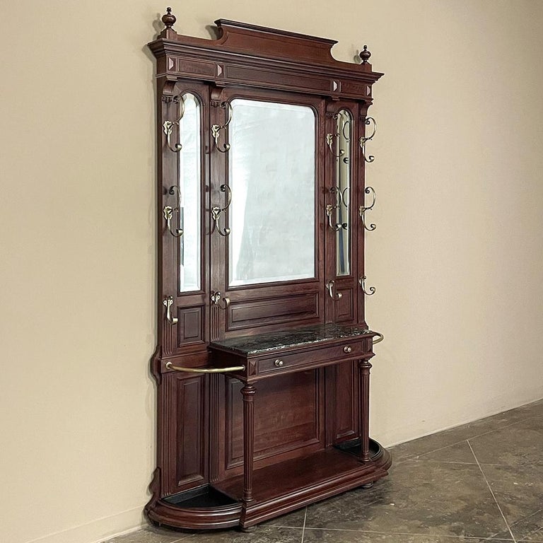 19th Century, French Neoclassical Henri II Walnut Hall Tree For Sale at ...