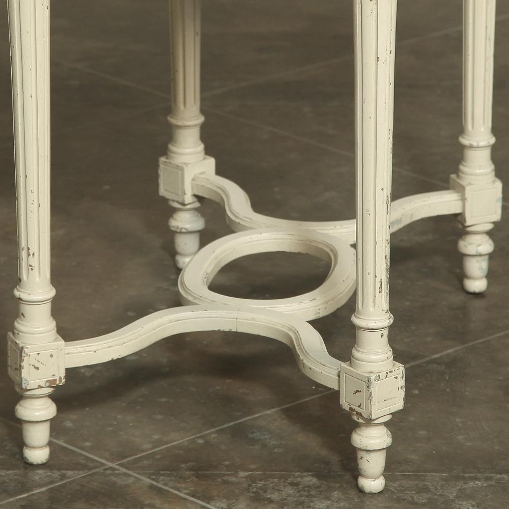 19th Century French Neoclassical Oval Painted End Table For Sale at 1stDibs