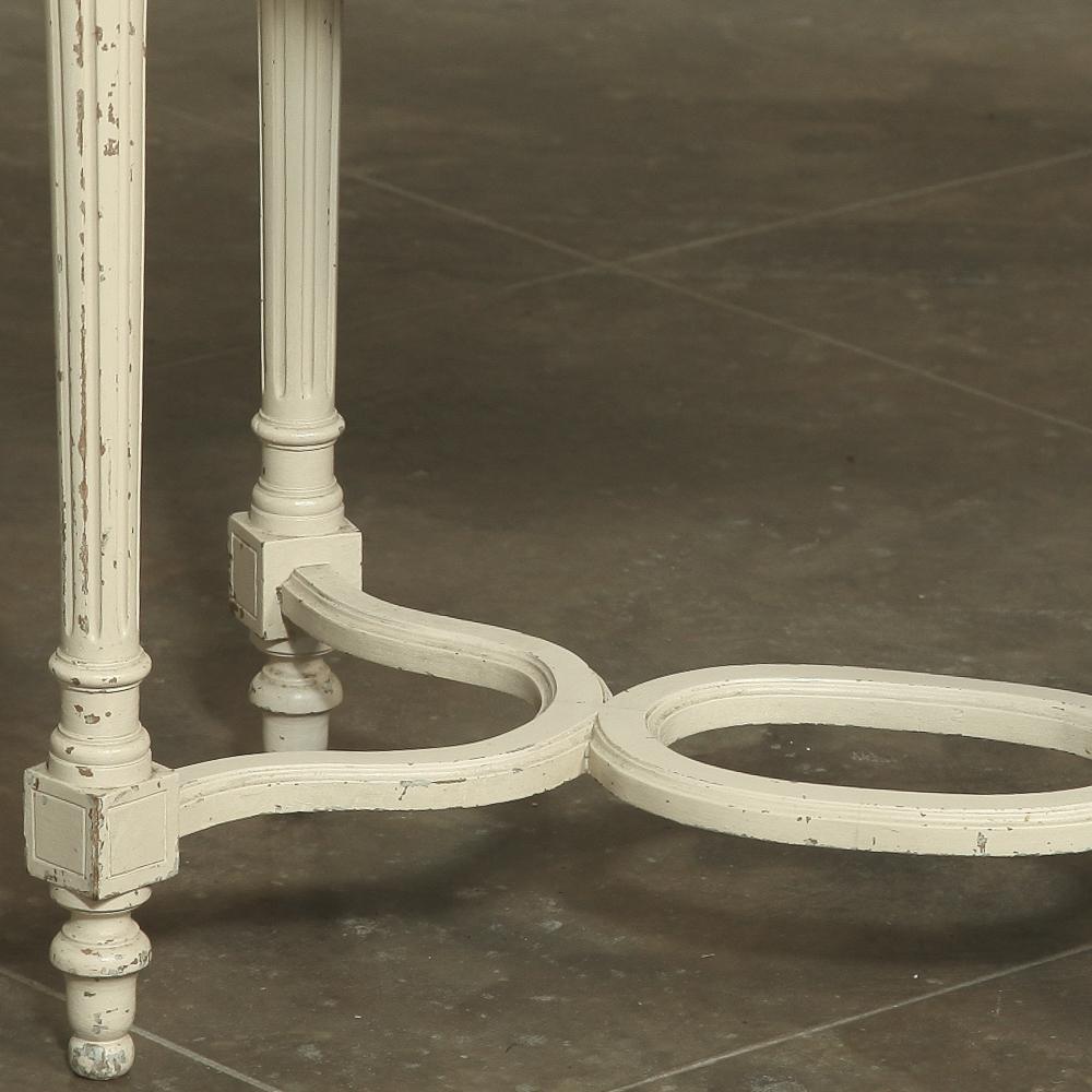 19th Century French Neoclassical Oval Painted End Table For Sale at 1stDibs