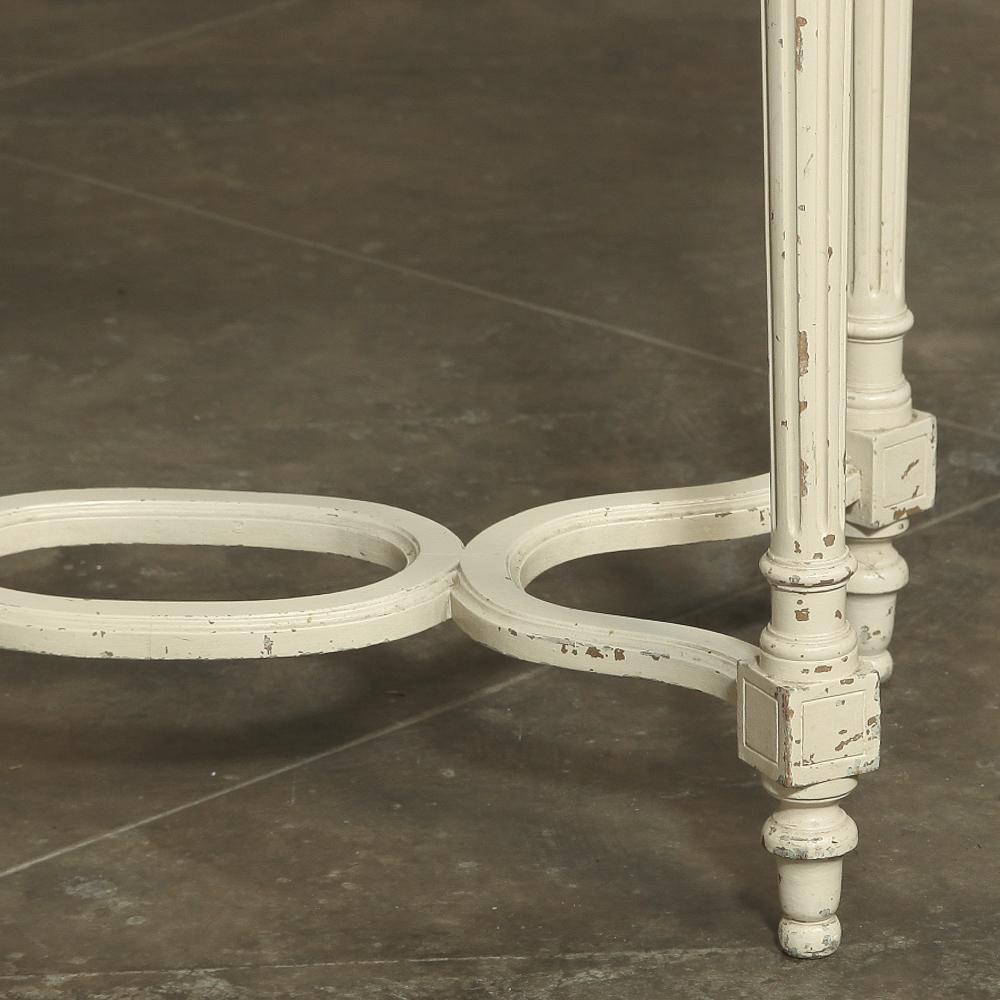 19th Century French Neoclassical Oval Painted End Table For Sale at 1stDibs