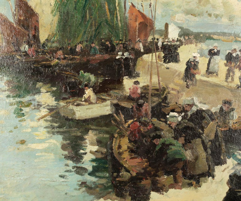 French Normandy Fisherman Oil Painting For Sale at 1stDibs