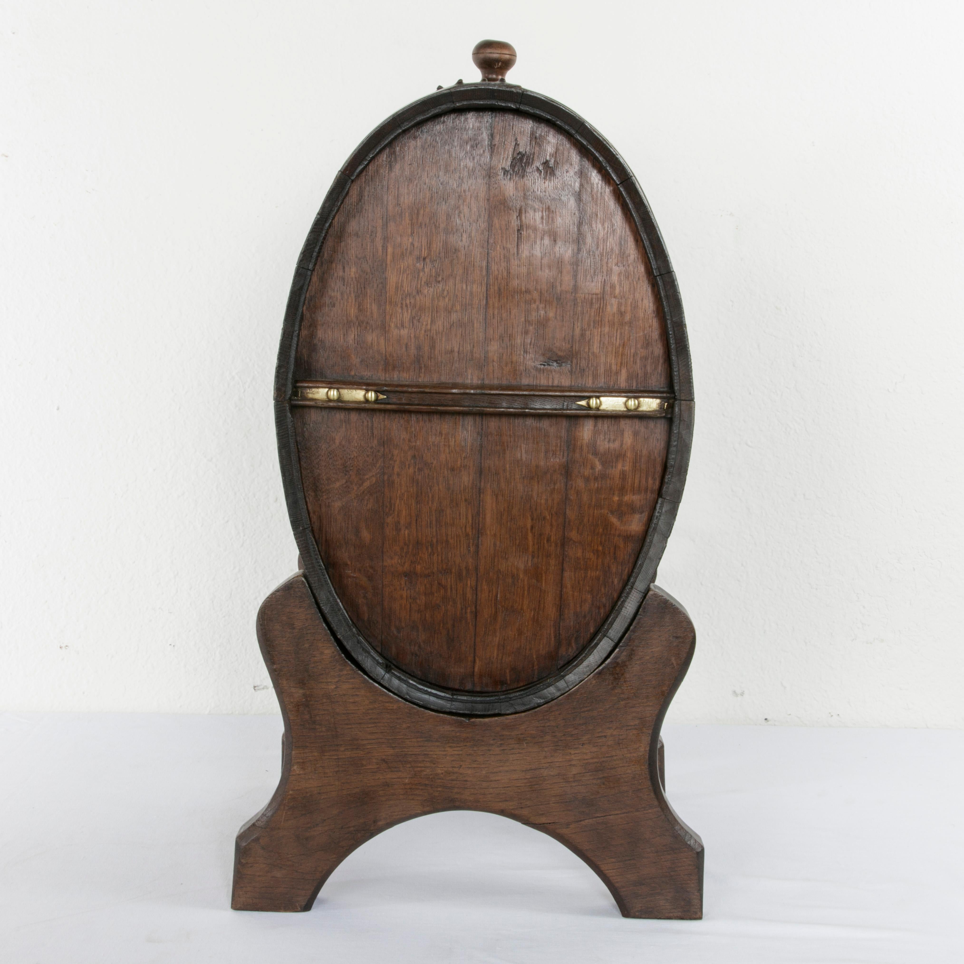 19th Century French Oak Calvados Barrel, Iron Straps, Bronze Spigot at ...