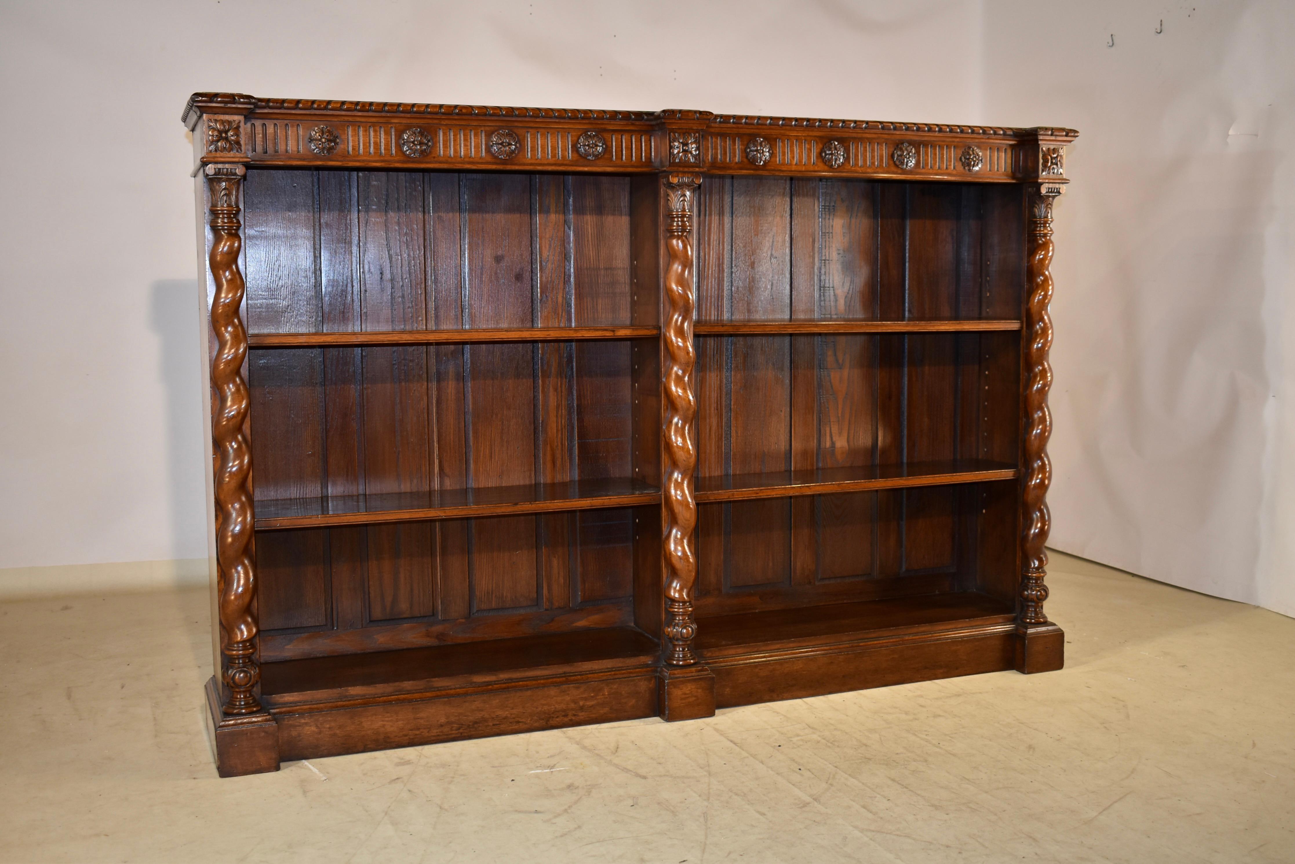 19th Century French Oak Double Bookcase at 1stDibs