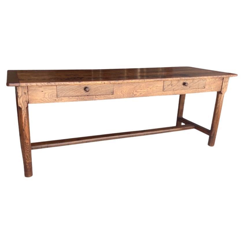 American Oak Butcher Block Style Farm Table at 1stDibs