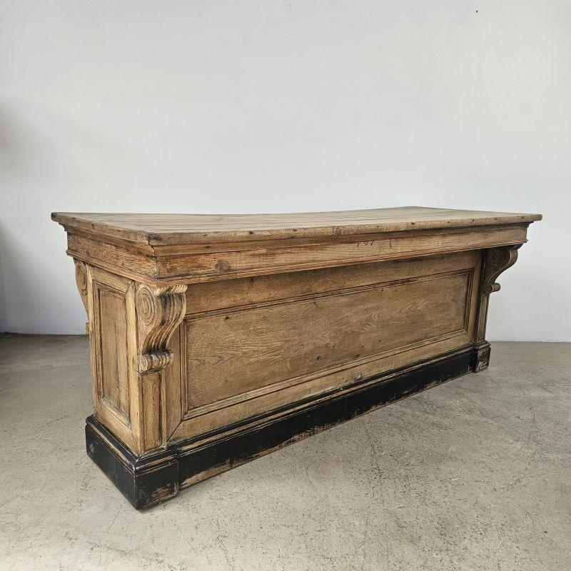 19th Century French Oak Shop Counter For Sale at 1stDibs