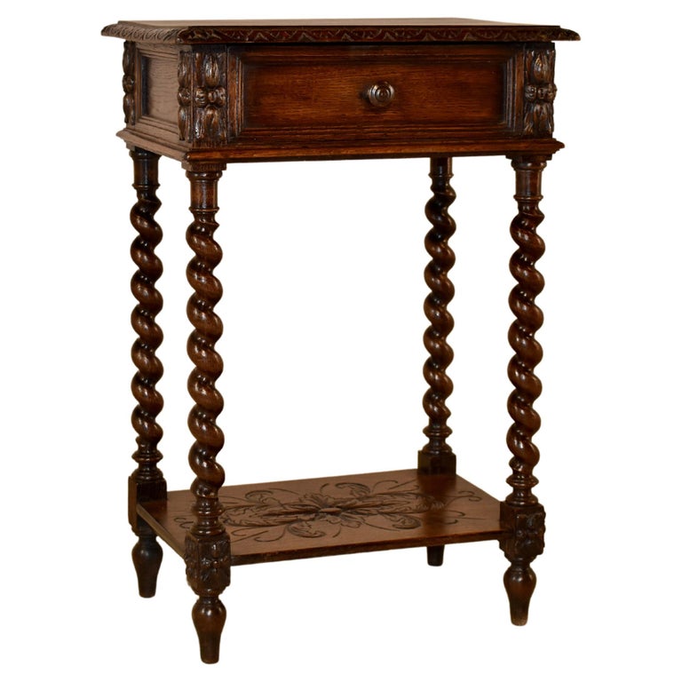 19th Century French Oak Side Table with Drawer For Sale at 1stDibs