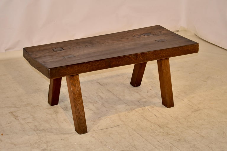 19th Century French Oak Slab Top Table For Sale at 1stDibs