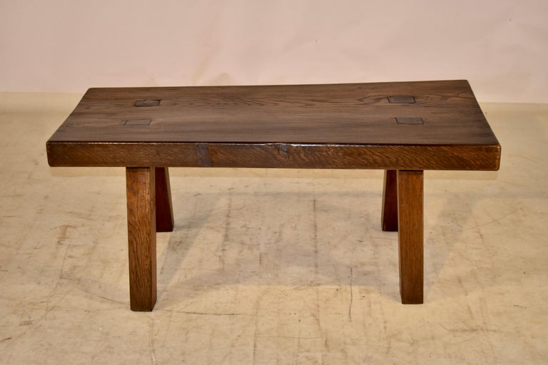 19th Century French Oak Slab Top Table For Sale at 1stDibs