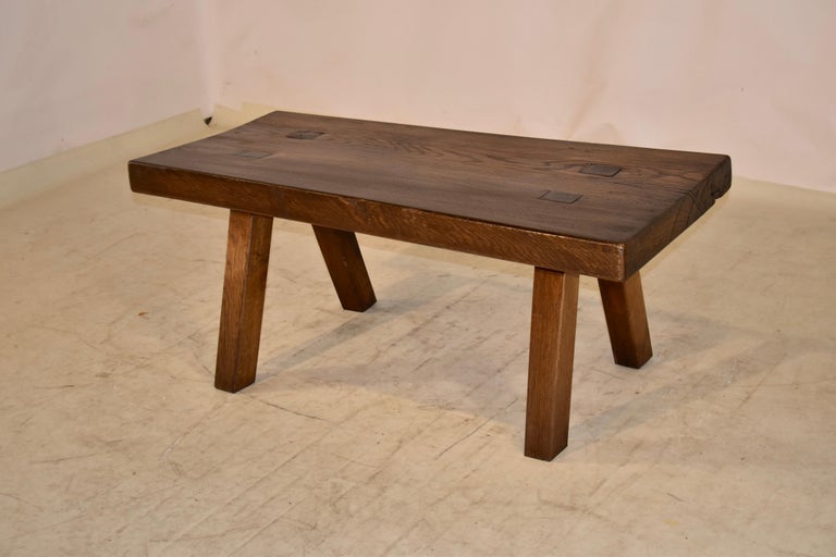 19th Century French Oak Slab Top Table For Sale at 1stDibs