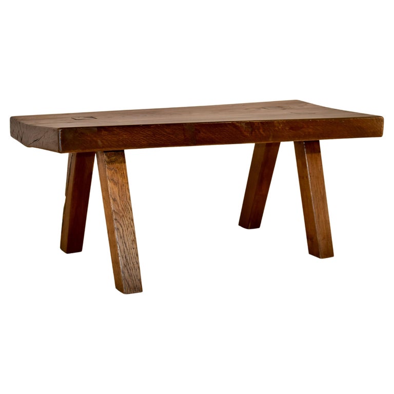 19th Century French Oak Slab Top Table For Sale at 1stDibs