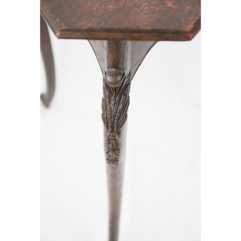 19th Century French Oak Tripod Triangular Side Table For Sale at 1stDibs
