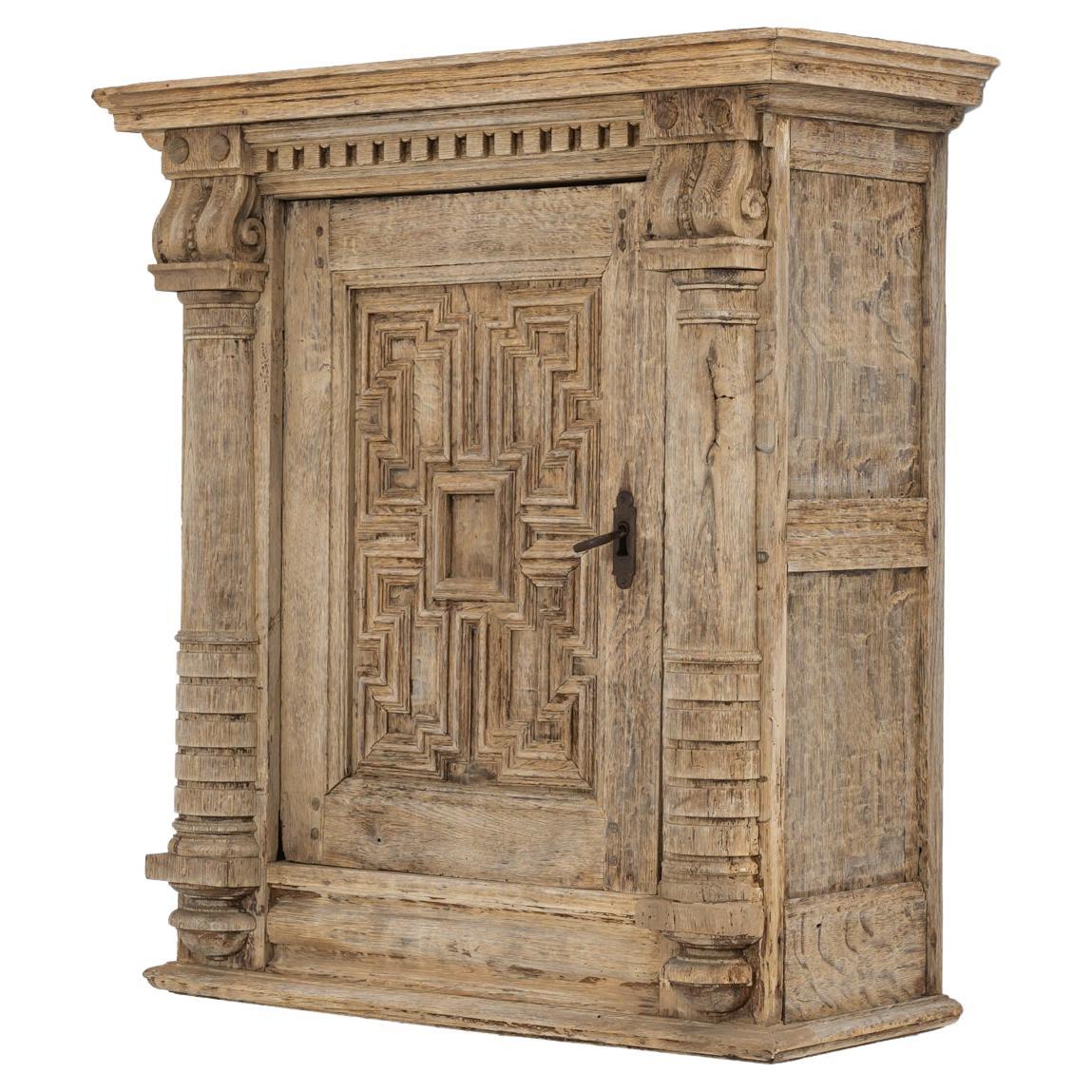 Late 19th Century Art Nouveau Cherry Hanging Wall Cabinet at 1stDibs