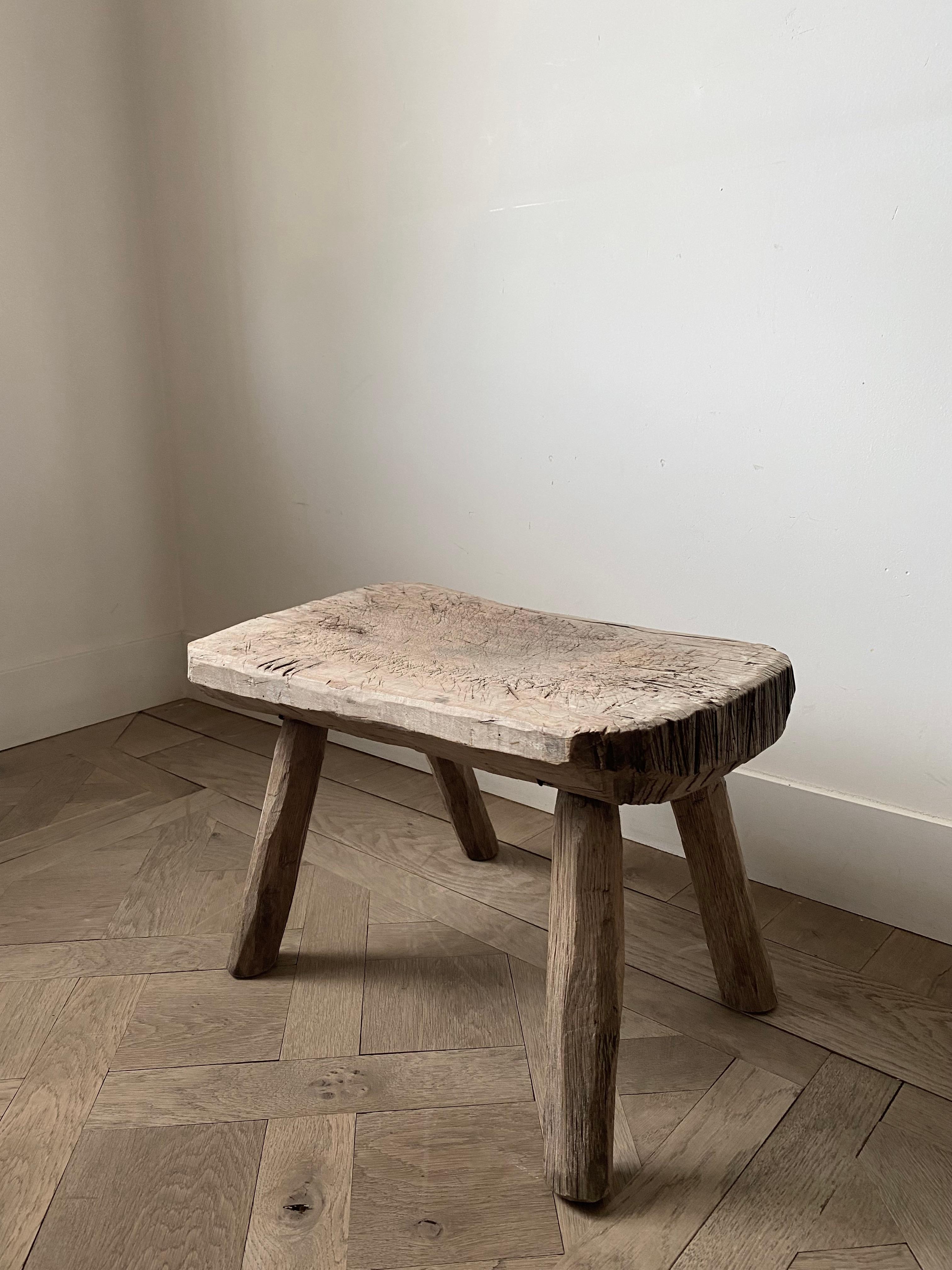 19th Century, French Oak Xl Milk Stool For Sale at 1stDibs