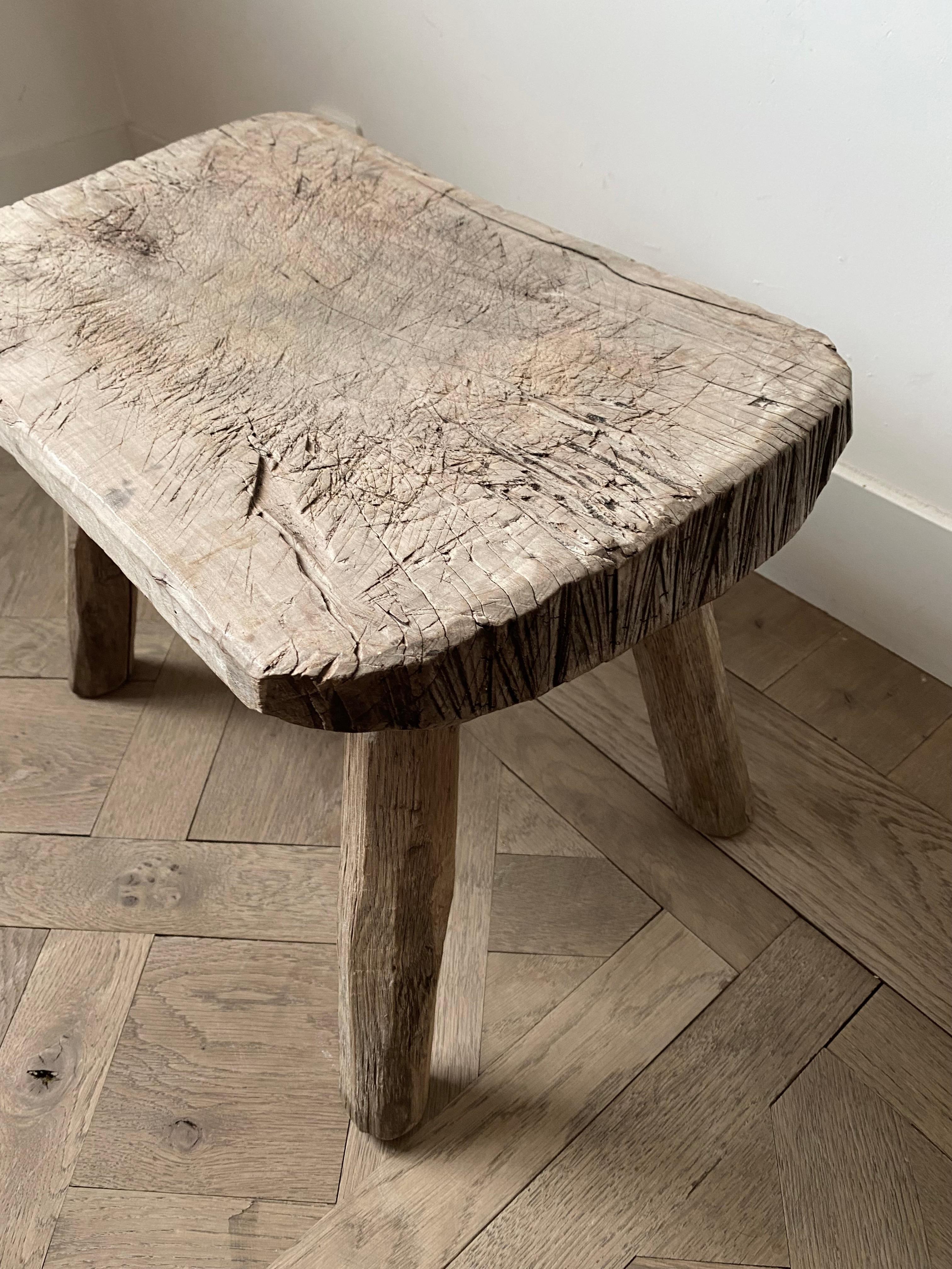 19th Century, French Oak Xl Milk Stool For Sale at 1stDibs