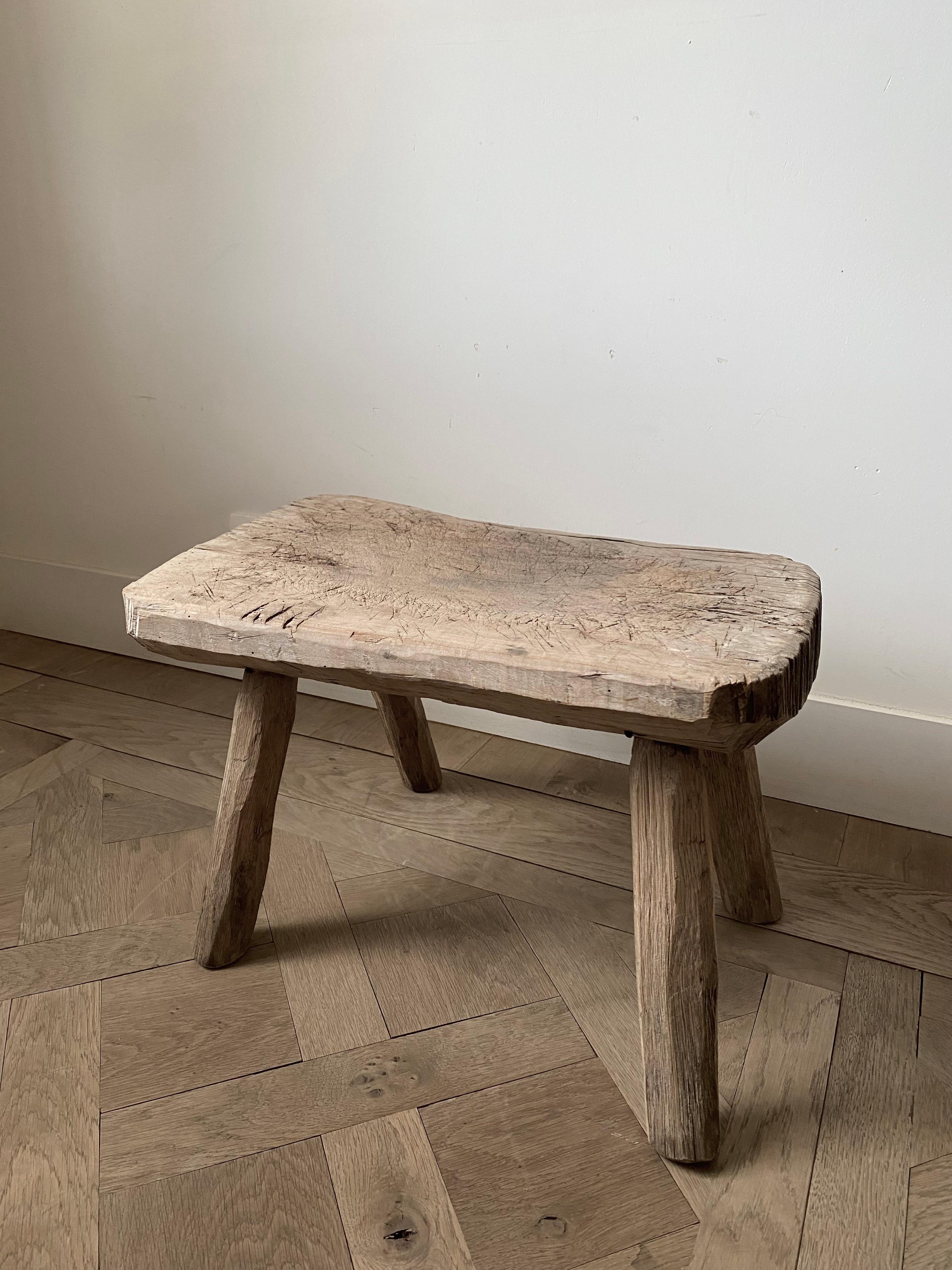 19th Century, French Oak Xl Milk Stool For Sale at 1stDibs