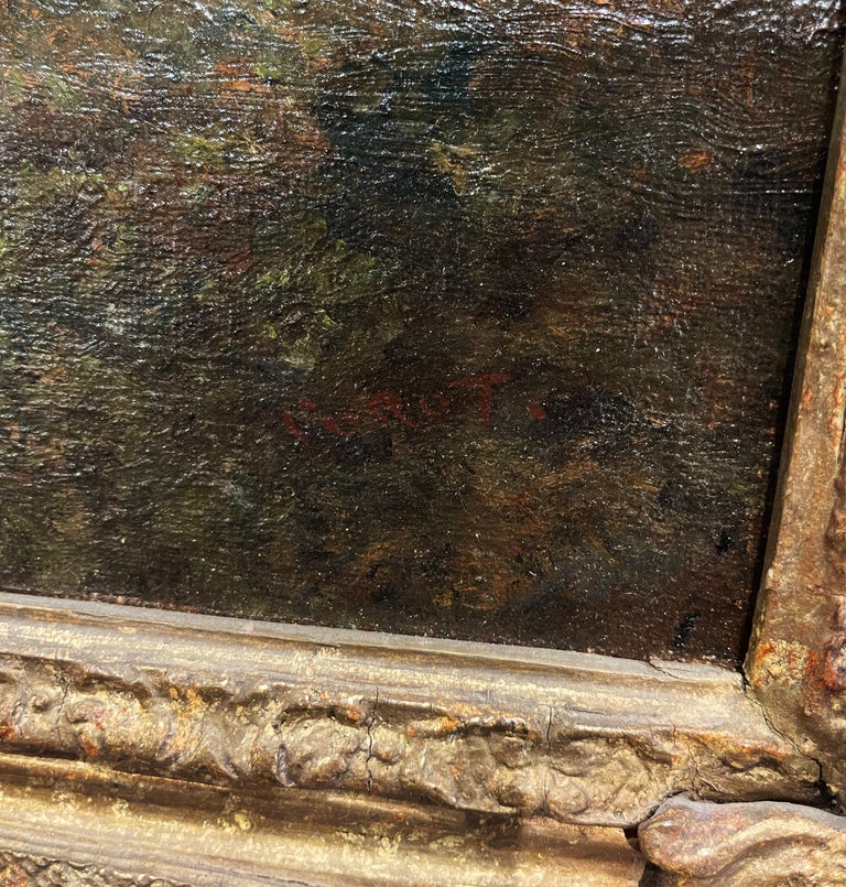 19th Century French Oil on Canvas Painting in Gilt Frame in the Style ...