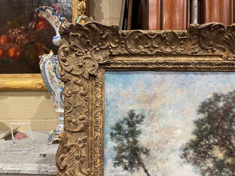 19th Century French Oil on Canvas Painting in Gilt Frame in the Style ...