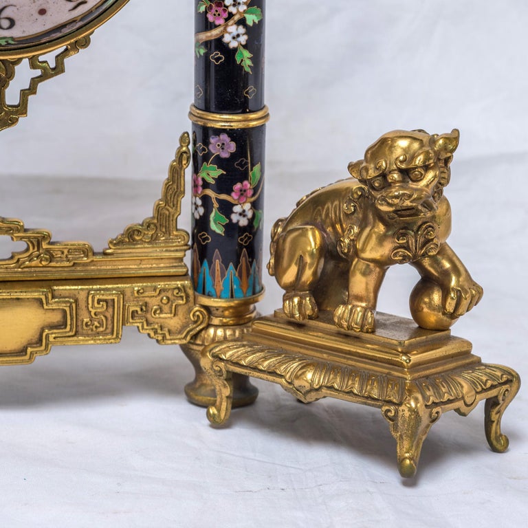 19th Century French Ormolu and Cloisonné Enamel Japonisme Clock Set For ...