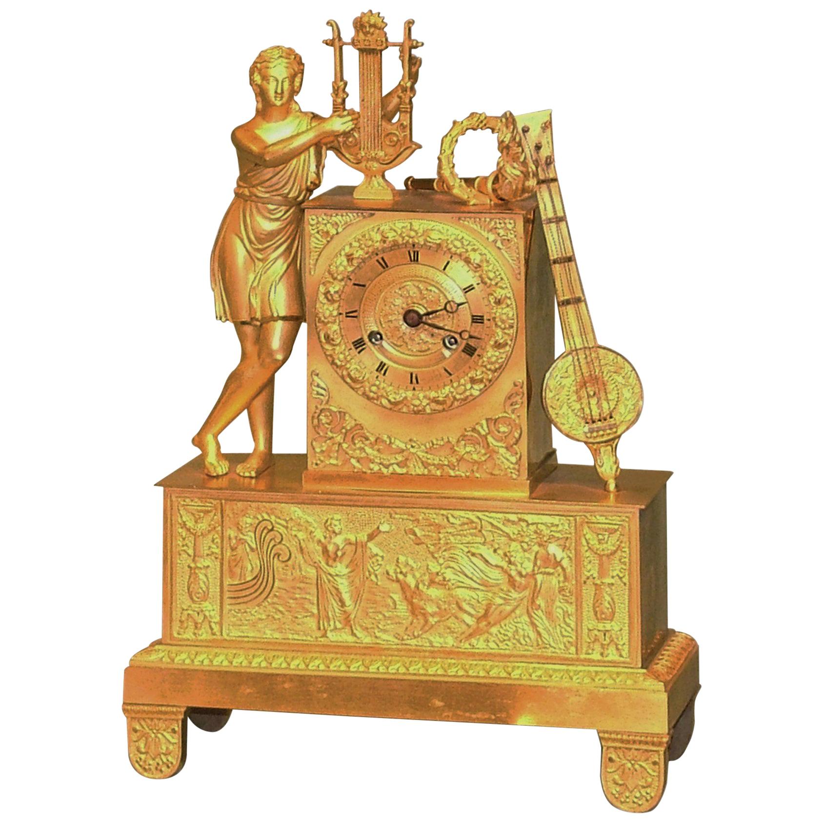 Early 19th Century French Bronze and Ormolu Eight Day Striking Clock ...