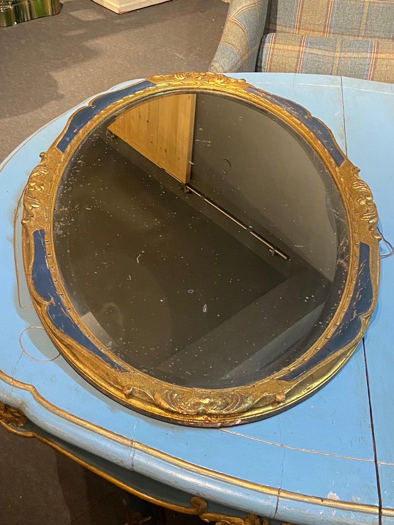 19th Century French Oval Hand Carved Decorated Giltwood Wall Mirror For ...
