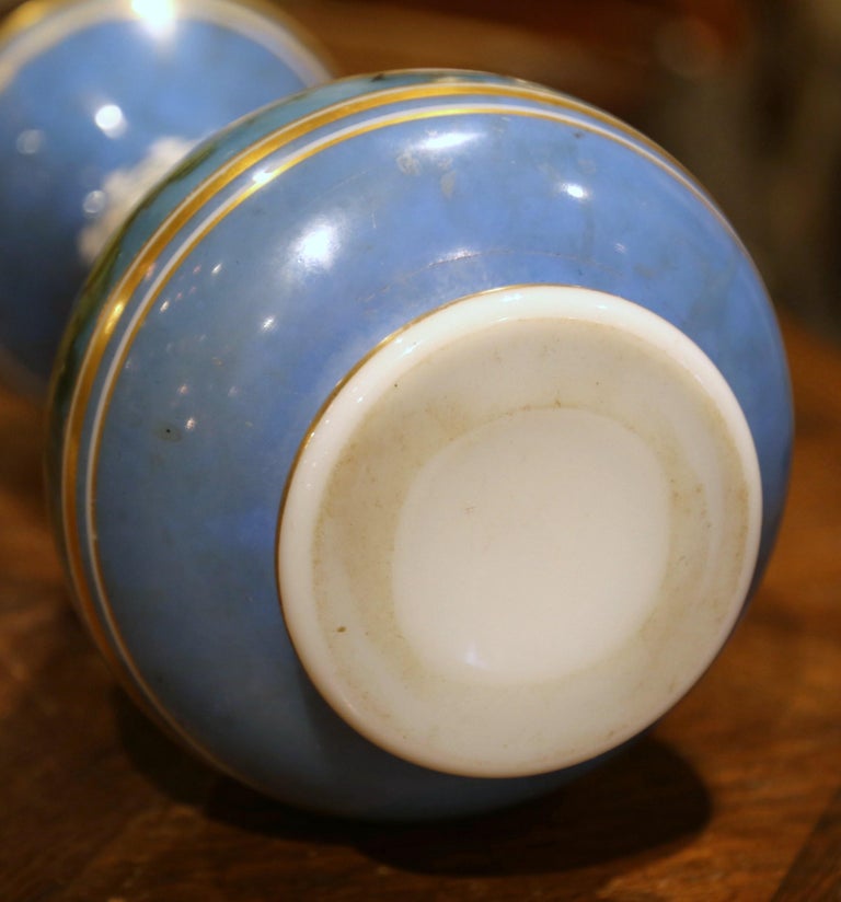 19th Century French Painted and Gilt "Porcelaine de Paris" Vase with ...