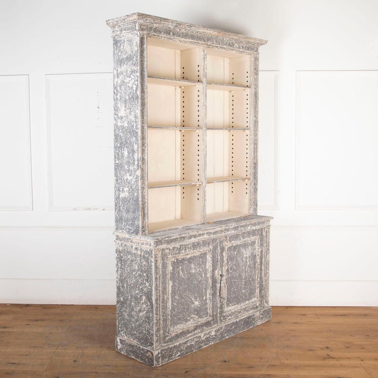 19th Century French Painted Bookcase For Sale at 1stDibs